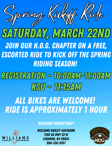 WHD Spring Kickoff Event and Ride | Hunterdon County Lebanon NJ Chapter ...